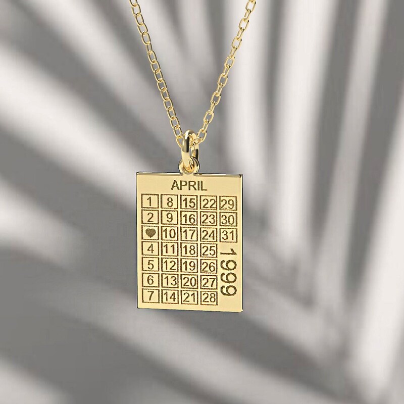 Birth Date Necklace - Etsy