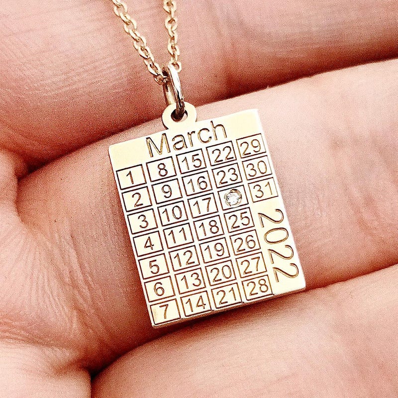 Birth Date Necklace - Etsy