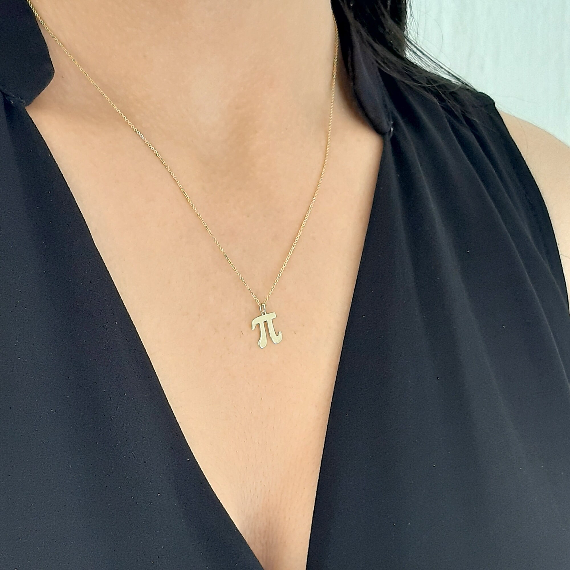 14k Gold Pi Necklace Math Pendant Math Geek Gift Math - Etsy