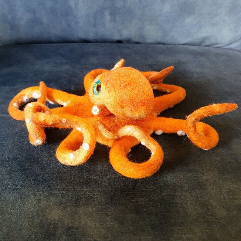 Unique Needle Felted Octopus Sculpture Quirky Cephalopod Art for Ocean ...