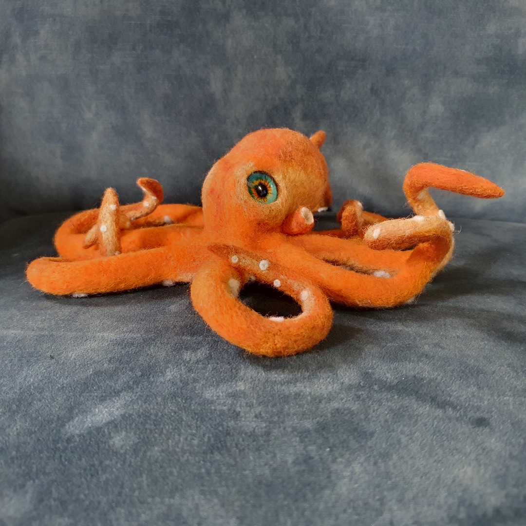Unique Needle Felted Octopus Sculpture Quirky Cephalopod Art for Ocean ...