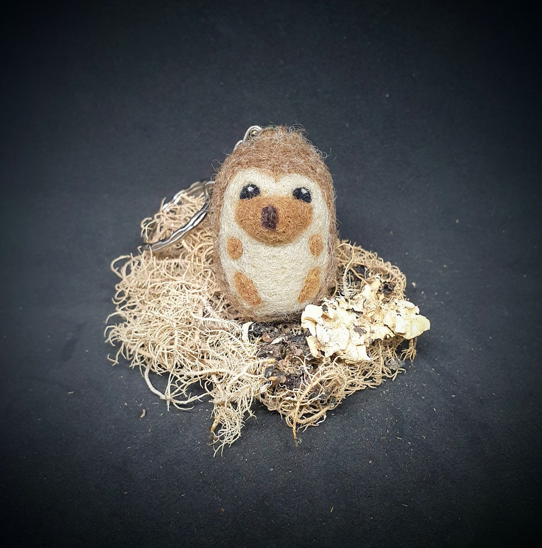 Felt Hedgehog Keychain Bag Charm - Needle Felted Woodland Animal ...