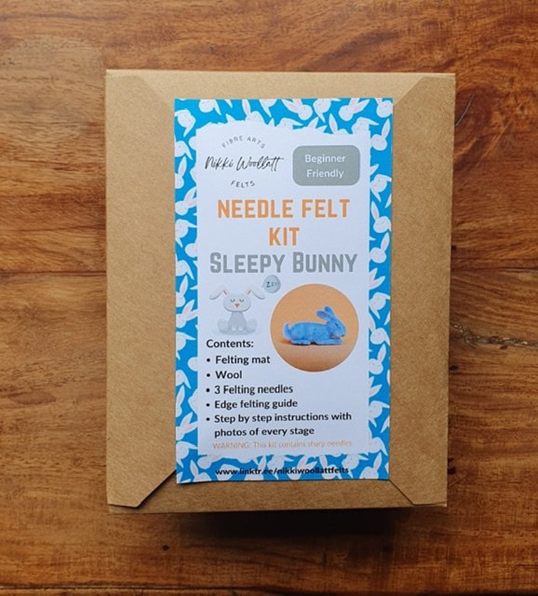Needle Felt a Sleepy Bunny Kit for Beginners DIY Craft Supplies With ...