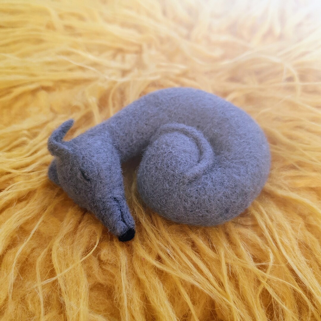 Sleeping Sighthound Felt Sculpture Needle Felted Sleepy Dog Gift for ...