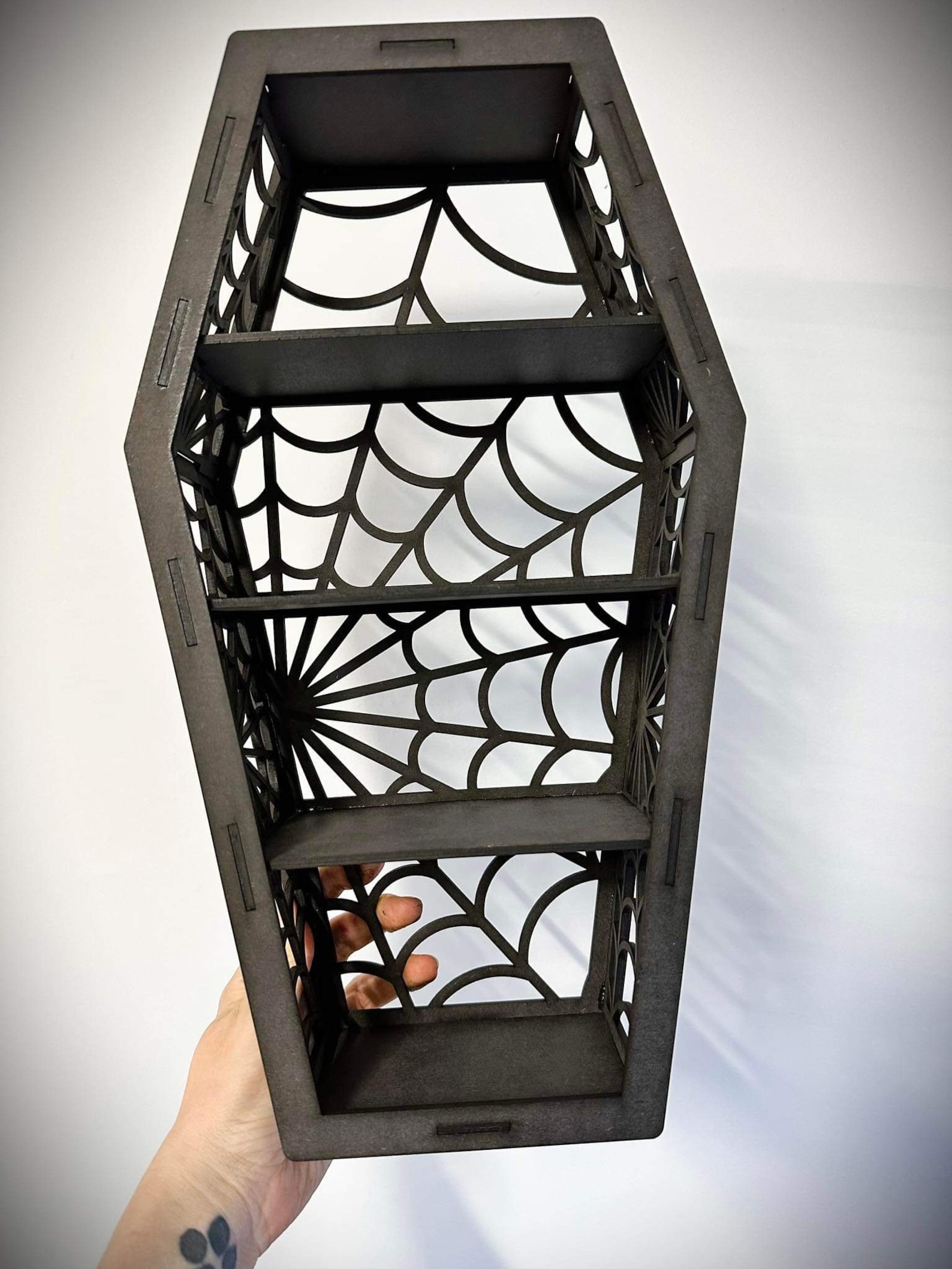 Cobweb Cutout Coffin Shelf - Goth Decor - Alternative ZERO CUSTOMS FEES ...