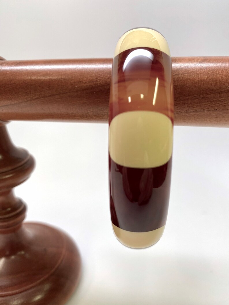 Vintage Root Beer and Cream Dot Shultz Bakelite Bangle - Etsy