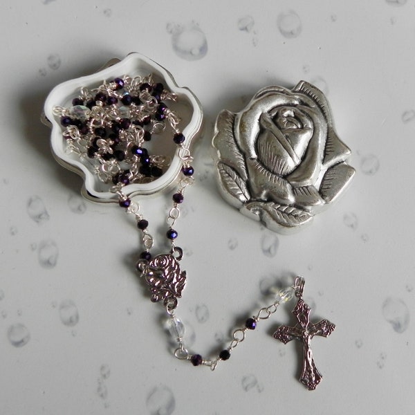 Rosary With Rose Shaped Beads - Etsy