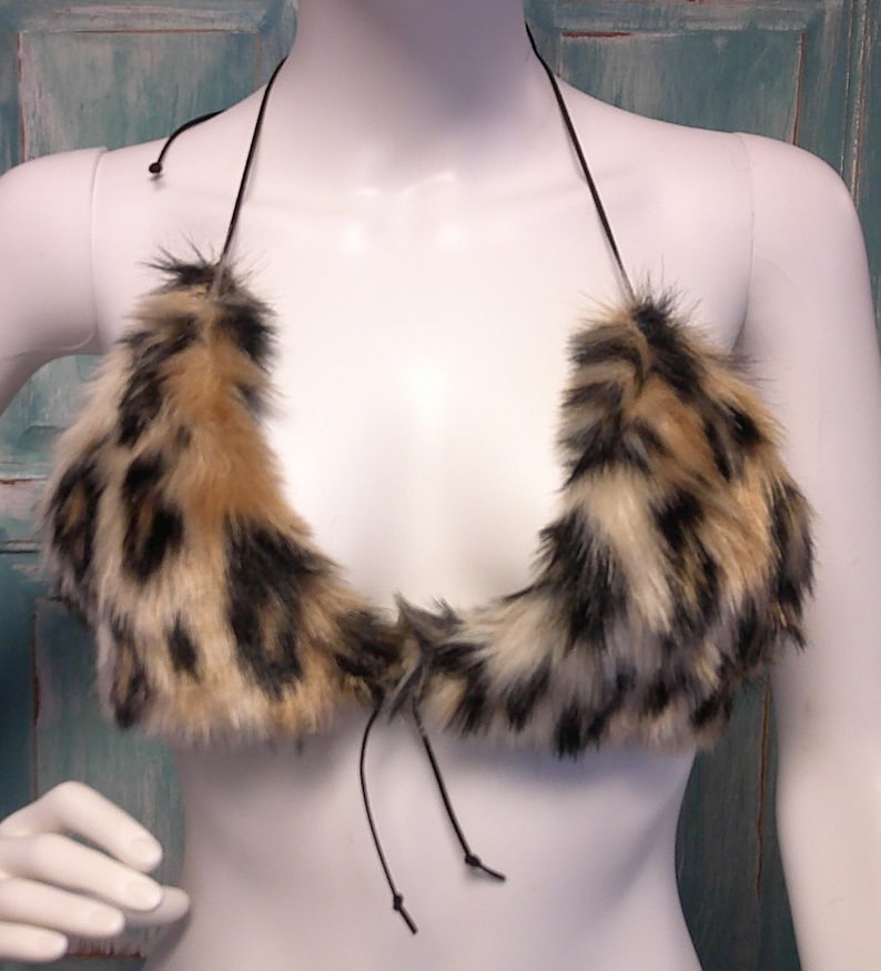 Leopard/cheetah Faux Fur Bra and Underwear Set - Etsy
