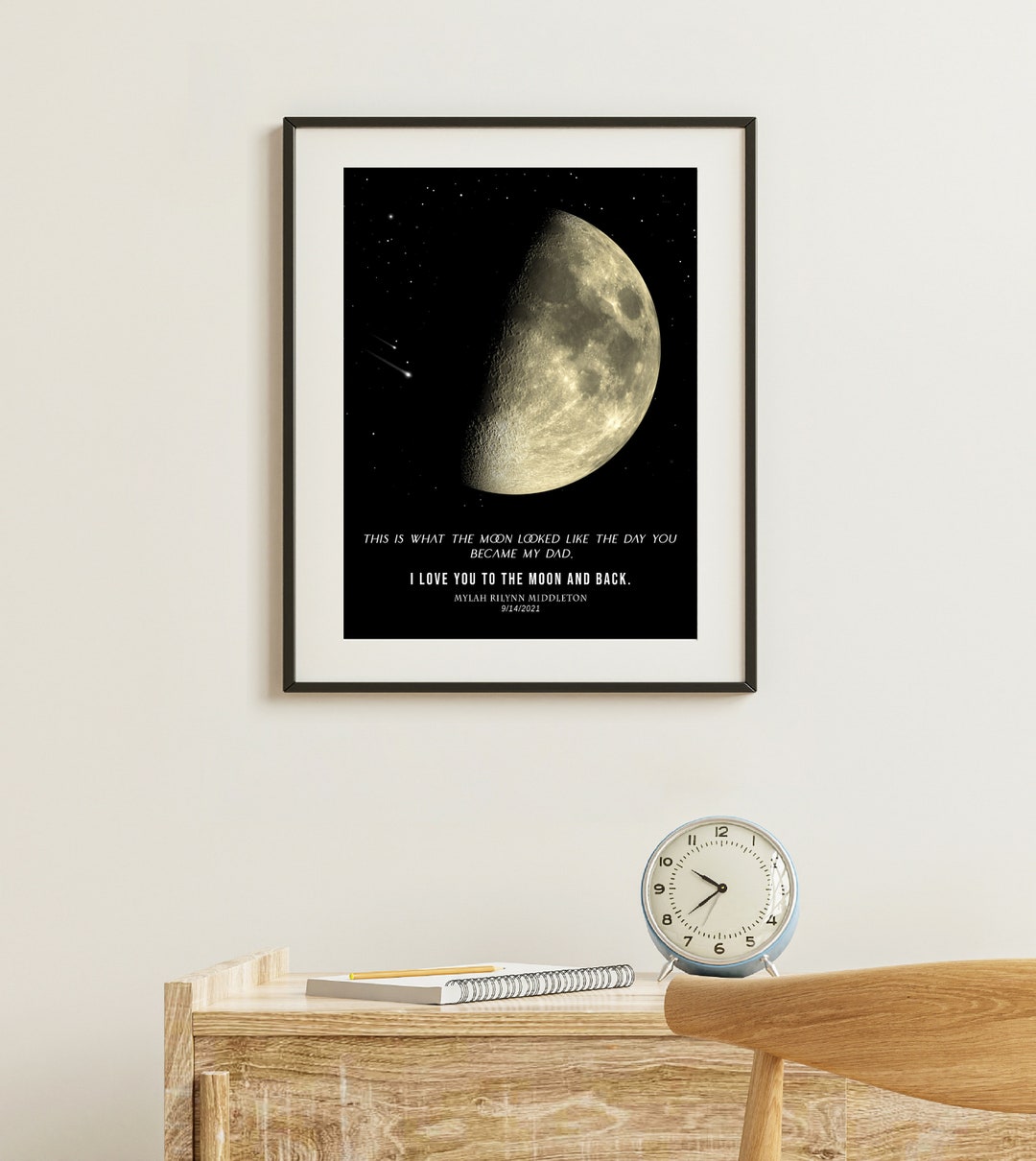 Custom Moon Print - Gift for Dad - the Night You Became My Dad - Moon ...
