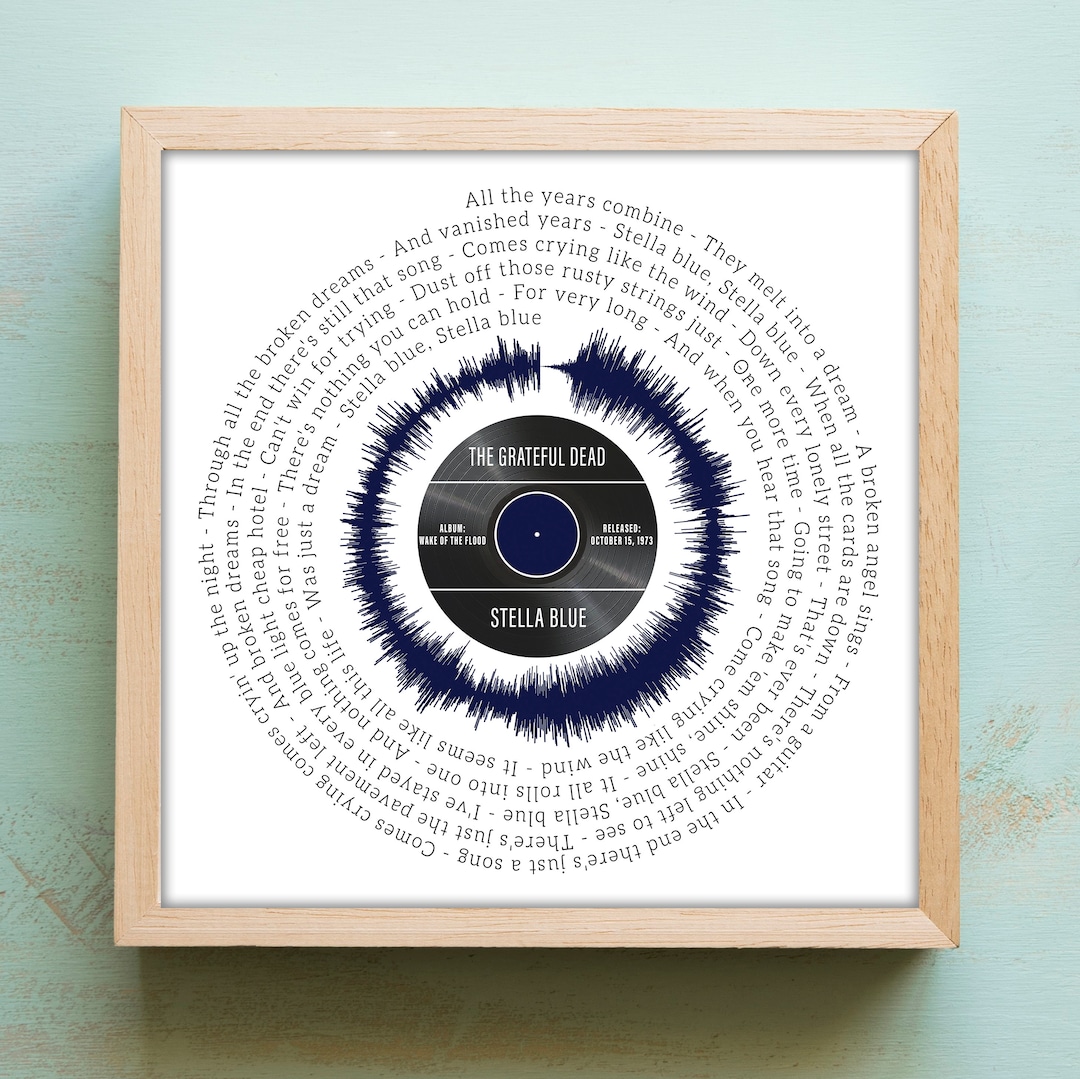 Personalized Song Lyrics Wall Art, Custom 18 X 18 Music Poster, Gift ...