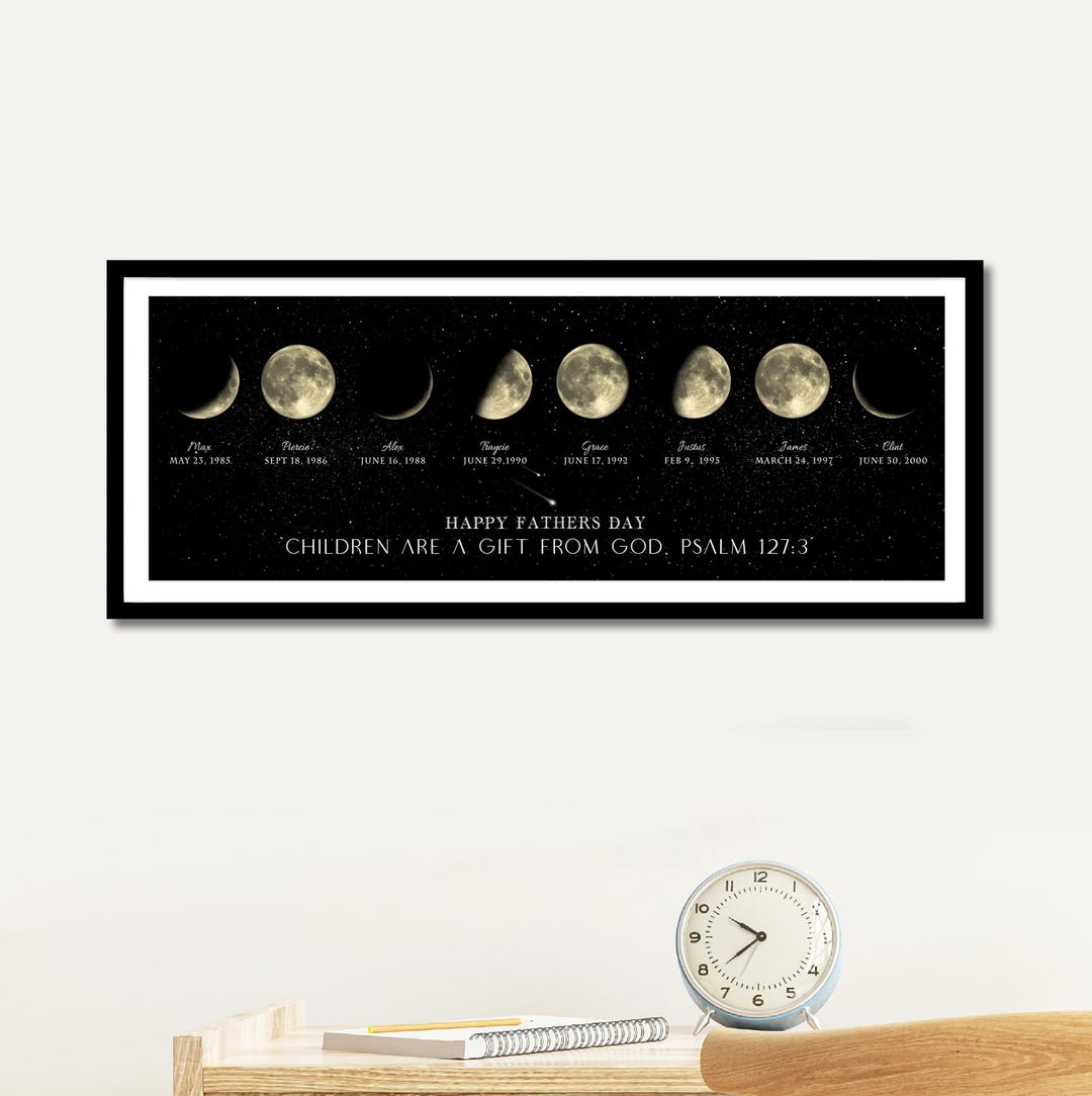 Moon Phase Fathers Day Gift for Dad, Moon Phase Print for Dad, Unique ...