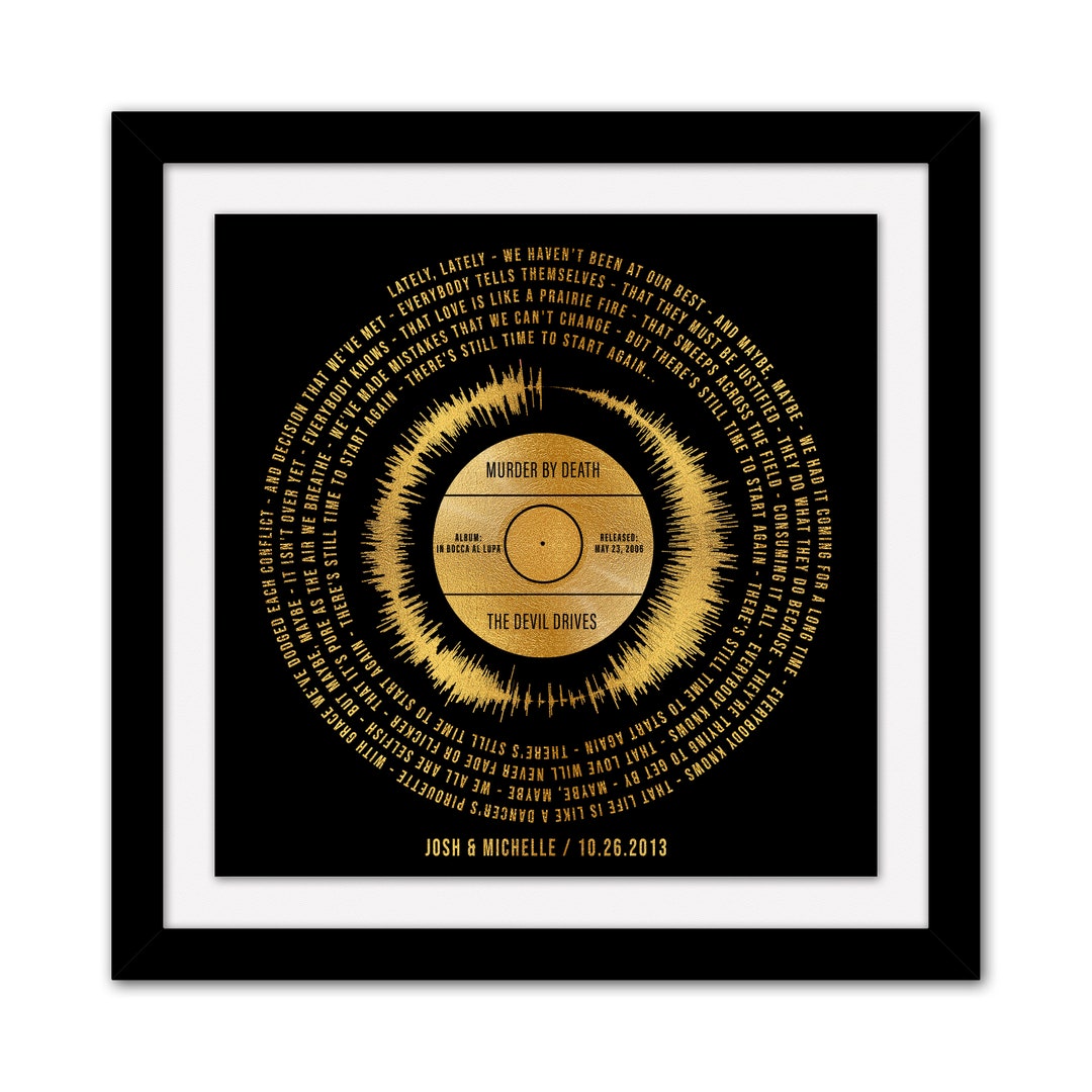 Custom Song Lyrics Wall Art Song Lyrics Print Anniversary Gift for ...