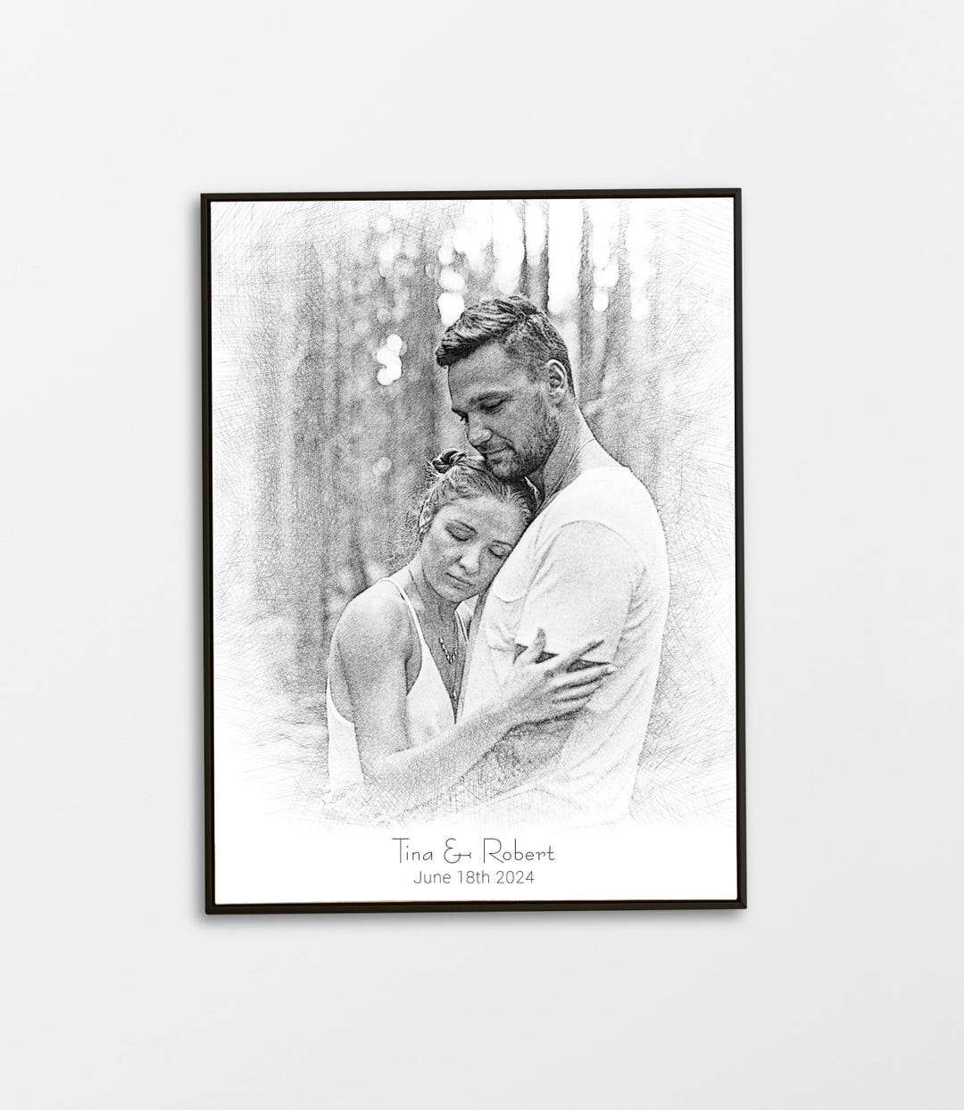 Custom Pencil Sketch Portrait From Photo: Sentimental Couple Gift - Etsy