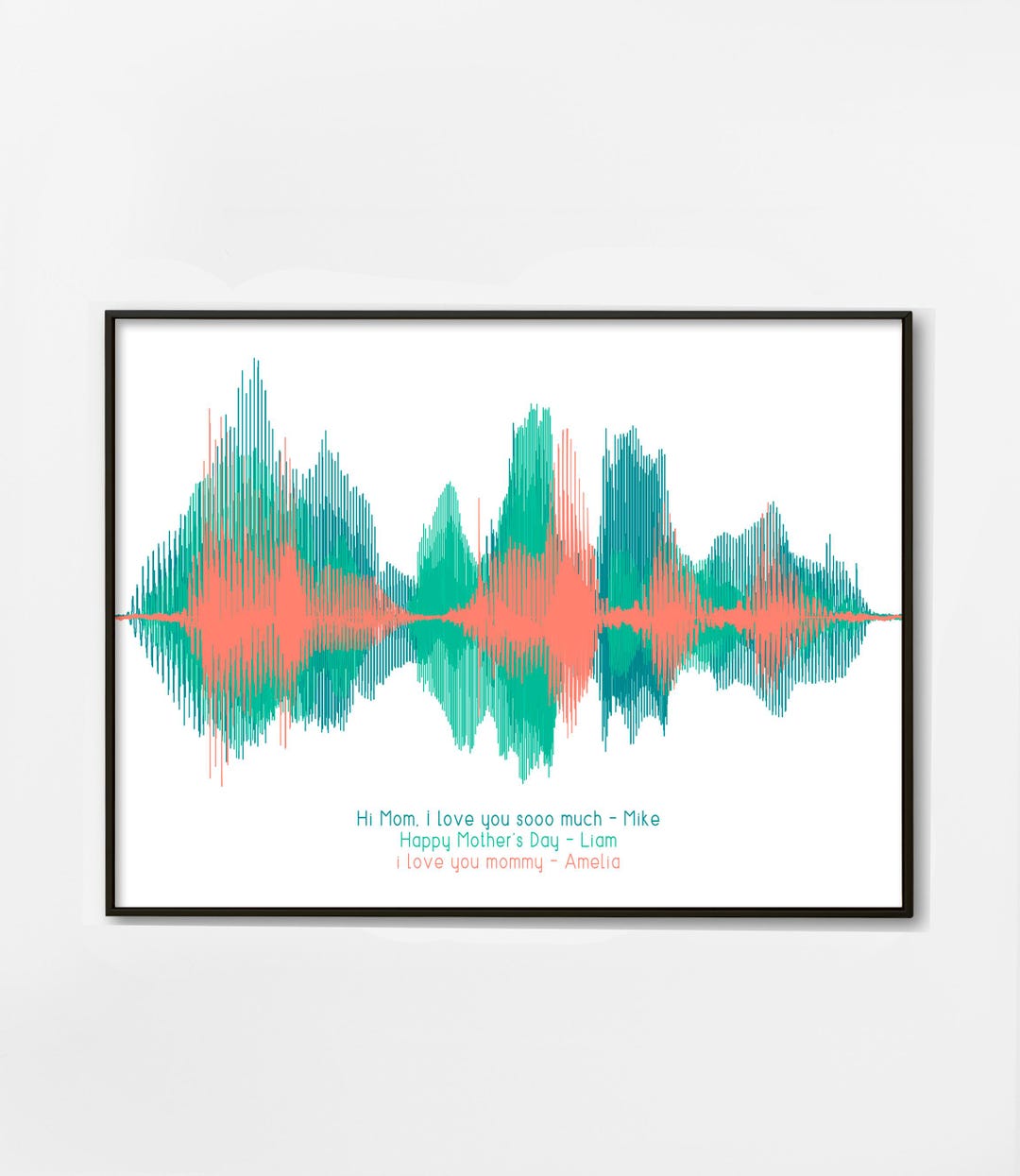 Father’s Day Kids Voice Recording Soundwave Art Print - Gift for Dad ...
