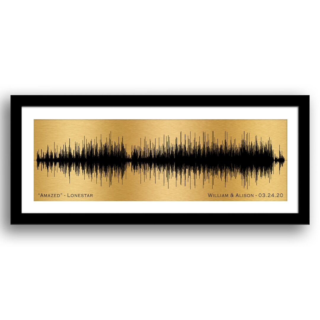 8th Anniversary Bronze Effect Soundwave Art: Personalized Song Print - Etsy