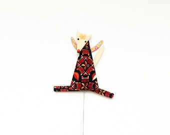Pull String Puppet Jumping Jack Pull Toy Wood and Textile - Etsy