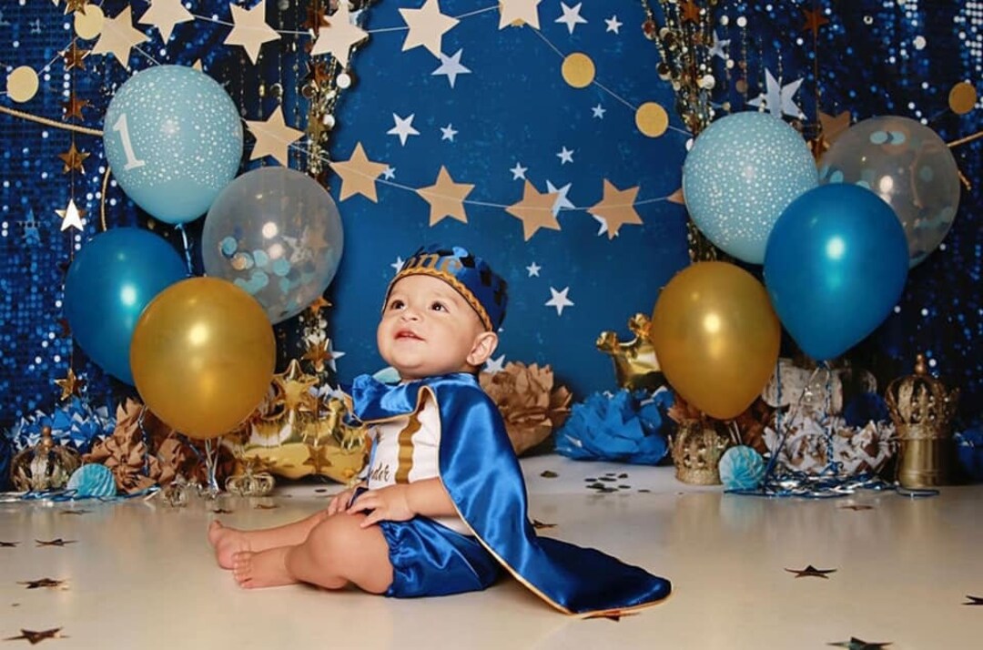 Royal Blue Prince King Outfit Smash Cake Photography Bloomers Cape ...