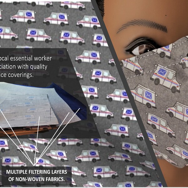 Postal Face Mask - Etsy