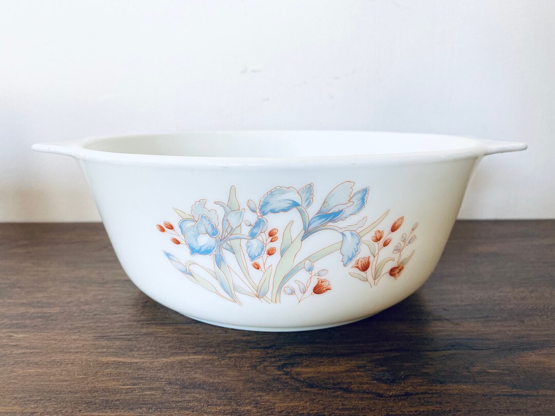 Vintage Pyrex Blue Iris Casserole Baking Dish - Etsy