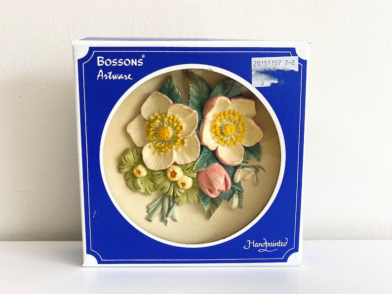 Vintage Bosson Artware Floral winter Wall Plate Hand Painted, Made in ...