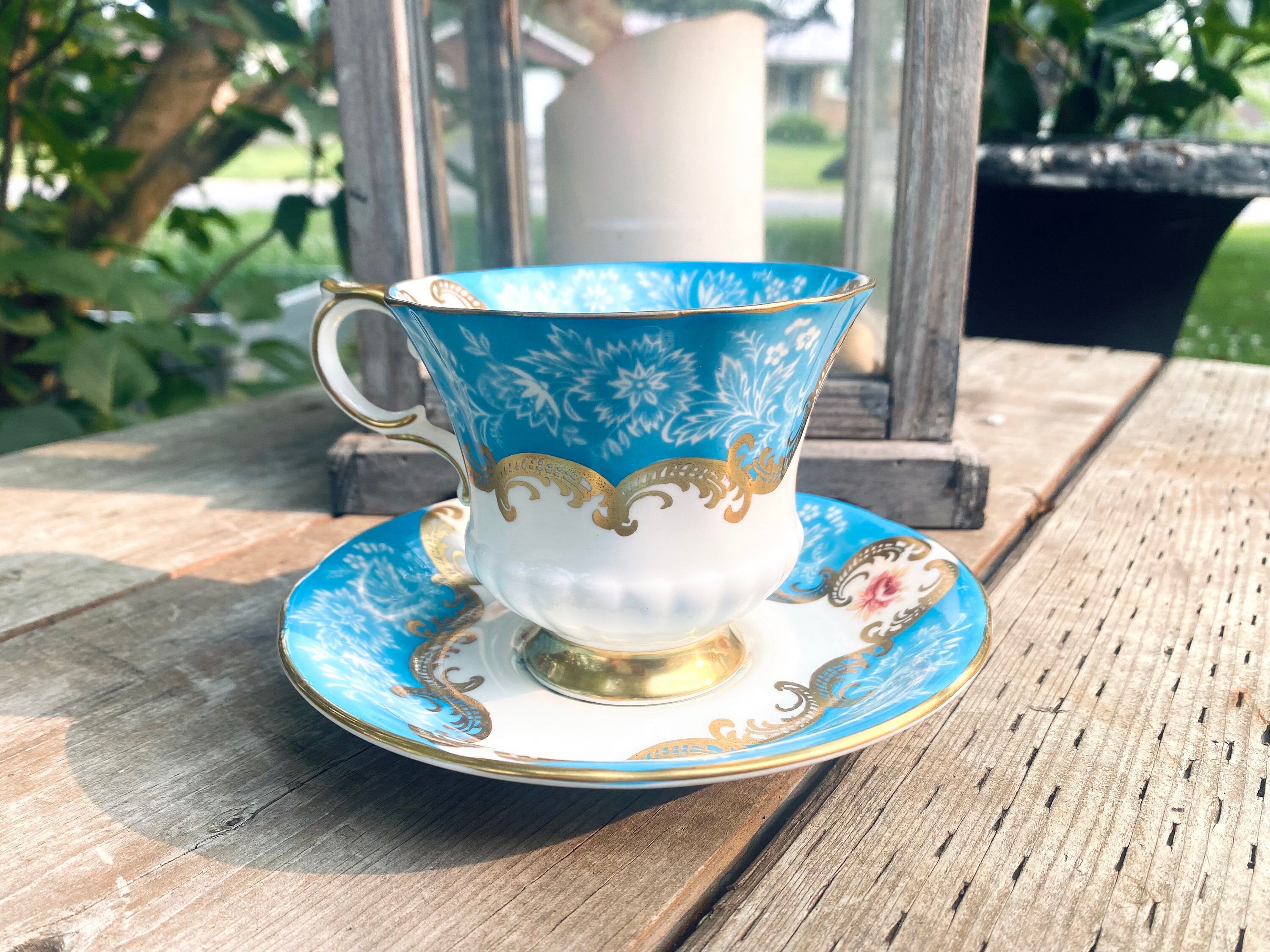 Vintage Paragon Blue and Gold Floral Bone China Tea Cup and - Etsy