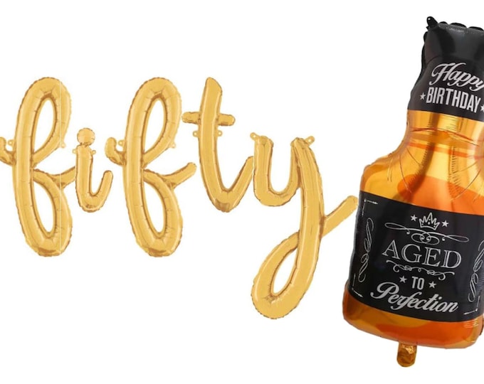 Adios to My 40s Letter Balloon Banner Gold, Rose Gold, Silver, Black ...