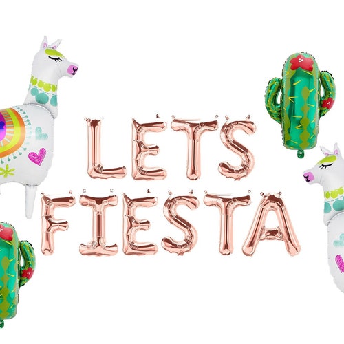 Let's Fiesta Party 16 Letter Balloons Banner Fiesta - Etsy