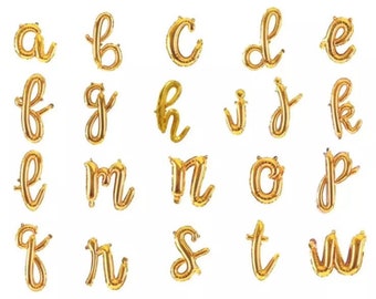 16" Script Rose Gold Cursive Foil Letters Numbers Symbols Foil Balloons ...