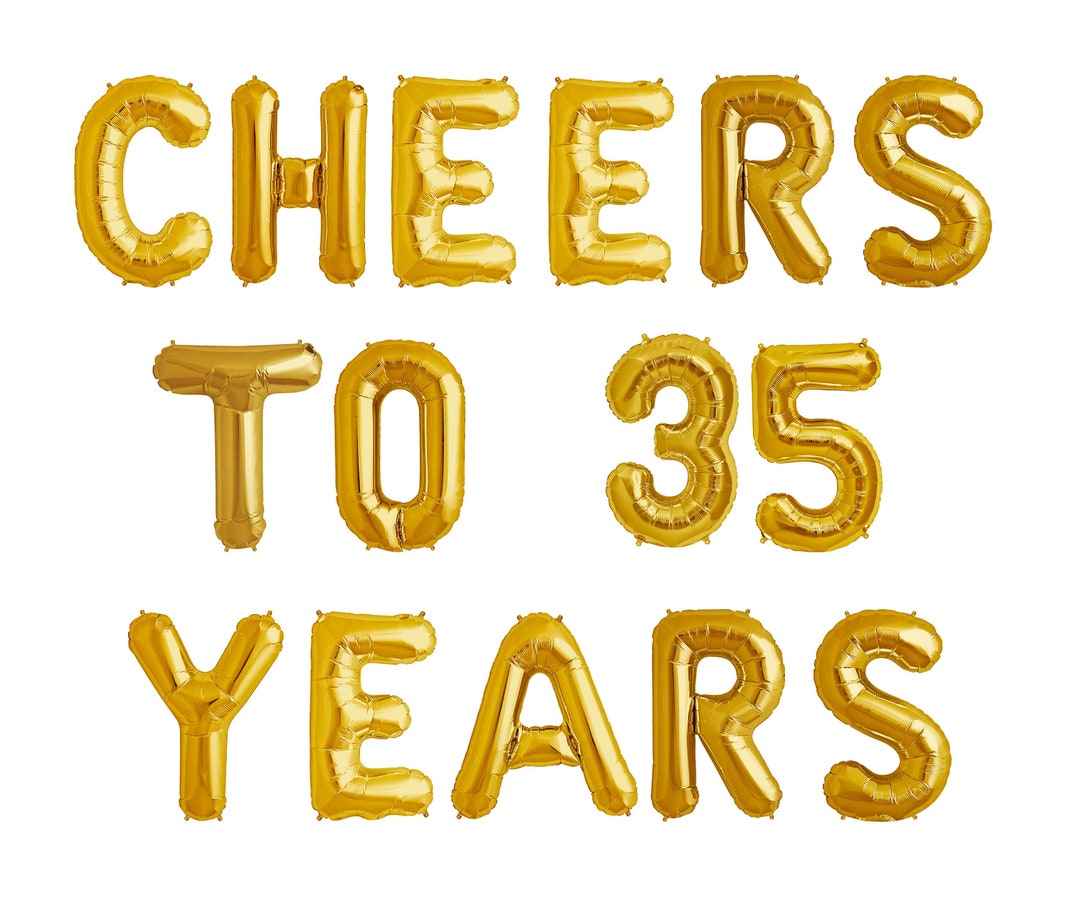 Cyber Sale Cheers to 35 Years, 35th Birthday Banner, Happy Birthday ...