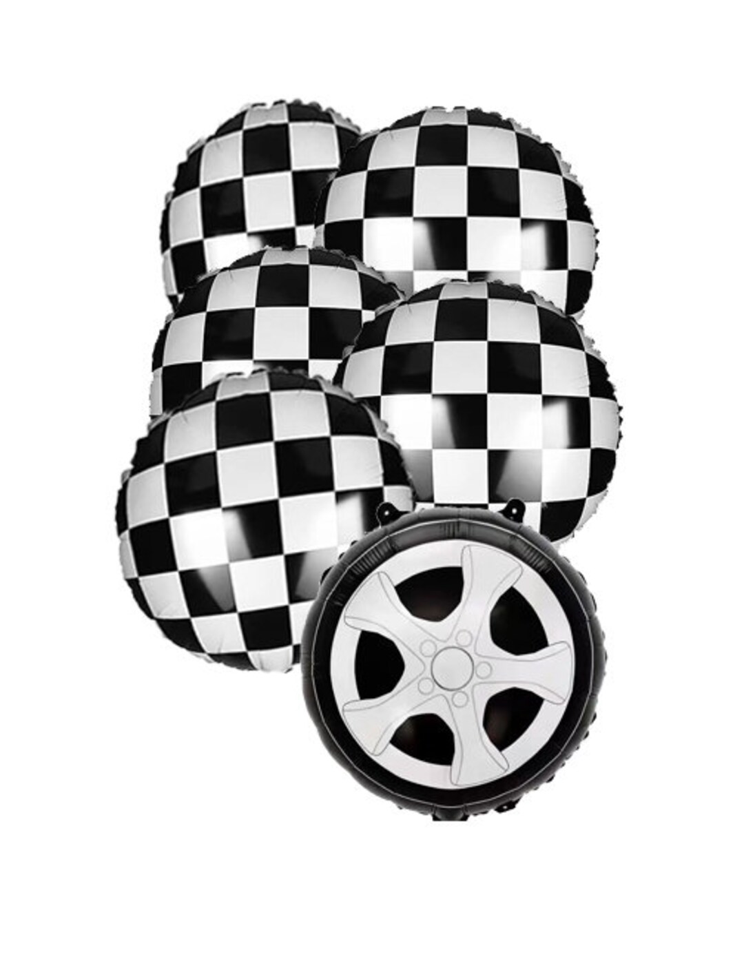 6 Checkered Balloons Fast One Two Fast Need 4 Speed Balloons Banner ...