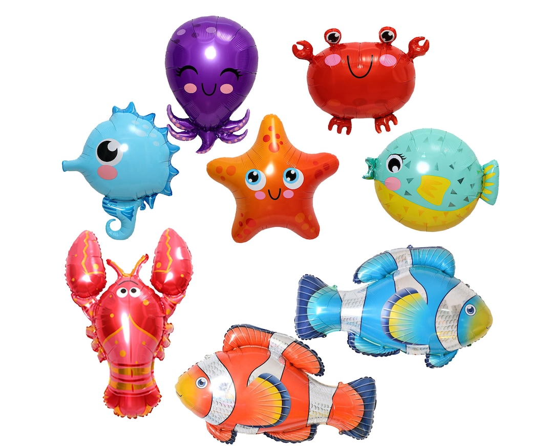 Sea Animals Fish Foil Mylar Balloons Under the Sea Beach Nautical ...