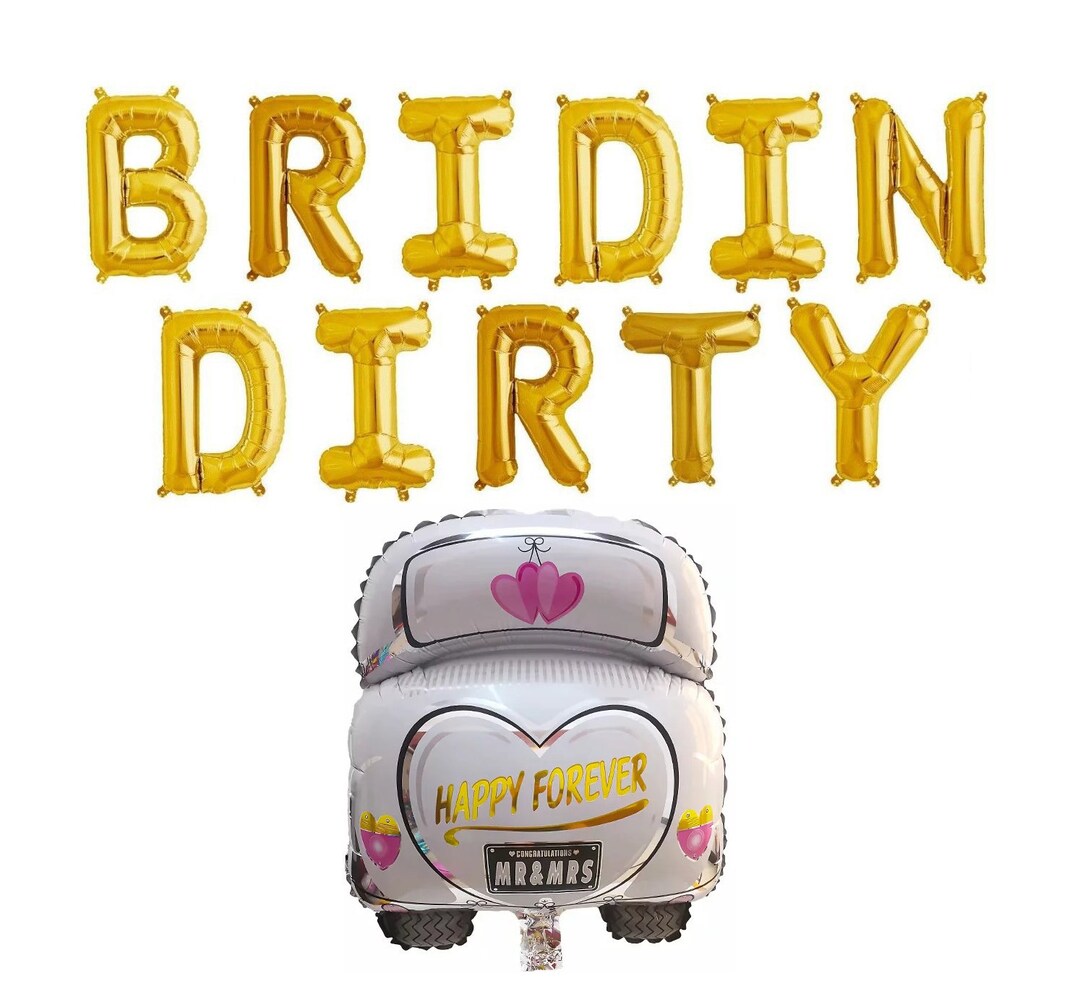 8 Colors BRIDIN DIRTY 16 Letter Balloons White Cab Balloon Bachelorette ...