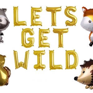 Birthday Party Banner, Let's Get Wild Balloon, Let's Get Wild Letter ...