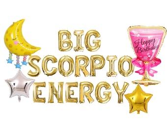 SCORPIO AF Birthday Banner Balloons Zodiac Sign Party - Etsy