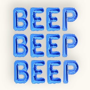 BEEP BEEP BEEP Balloon Banner 1st Birthday Garland Little Blue Truck ...