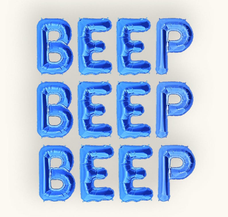 BEEP BEEP BEEP Balloon Banner 1st Birthday Garland Little Blue Truck ...