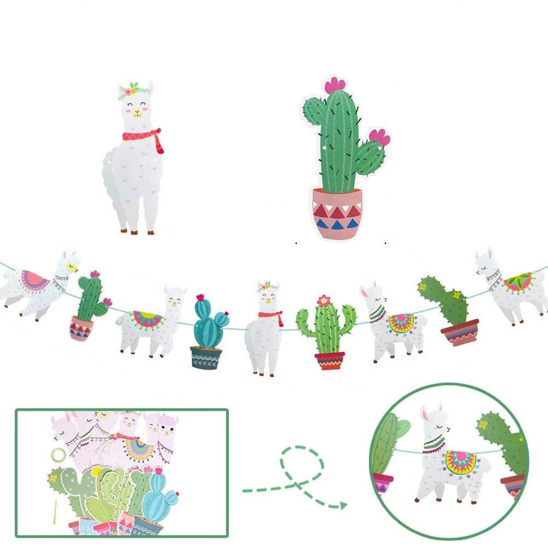 15ft Llama and Cactus Garland- Garland Party Bunting Birthday ...