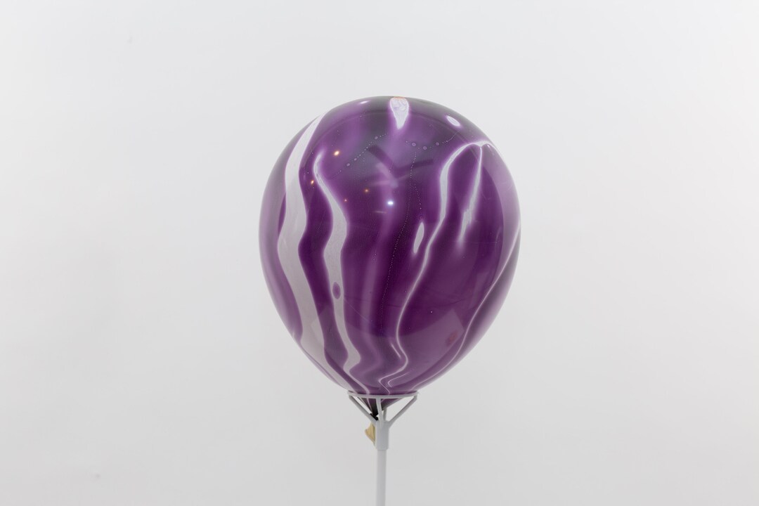 12" 24 Pcs Purple White Marble Balloons Monochrome Swirl Agate Marbled ...