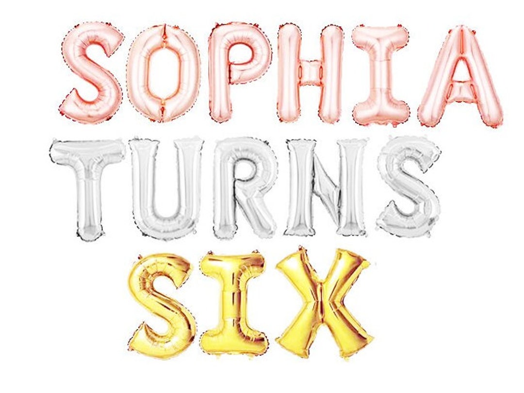 Sixth Birthday Banner Balloon I Am Turning Six Personalized Name ...