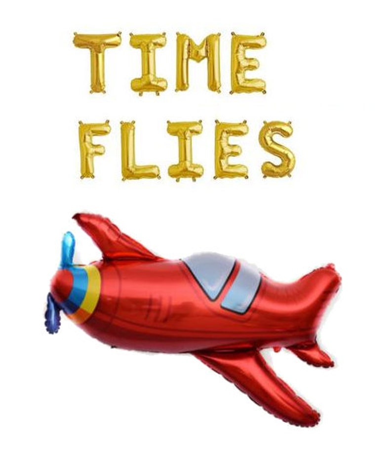 Time Flies Banner Letter Balloons Birthday Baby Shower Kids | Etsy