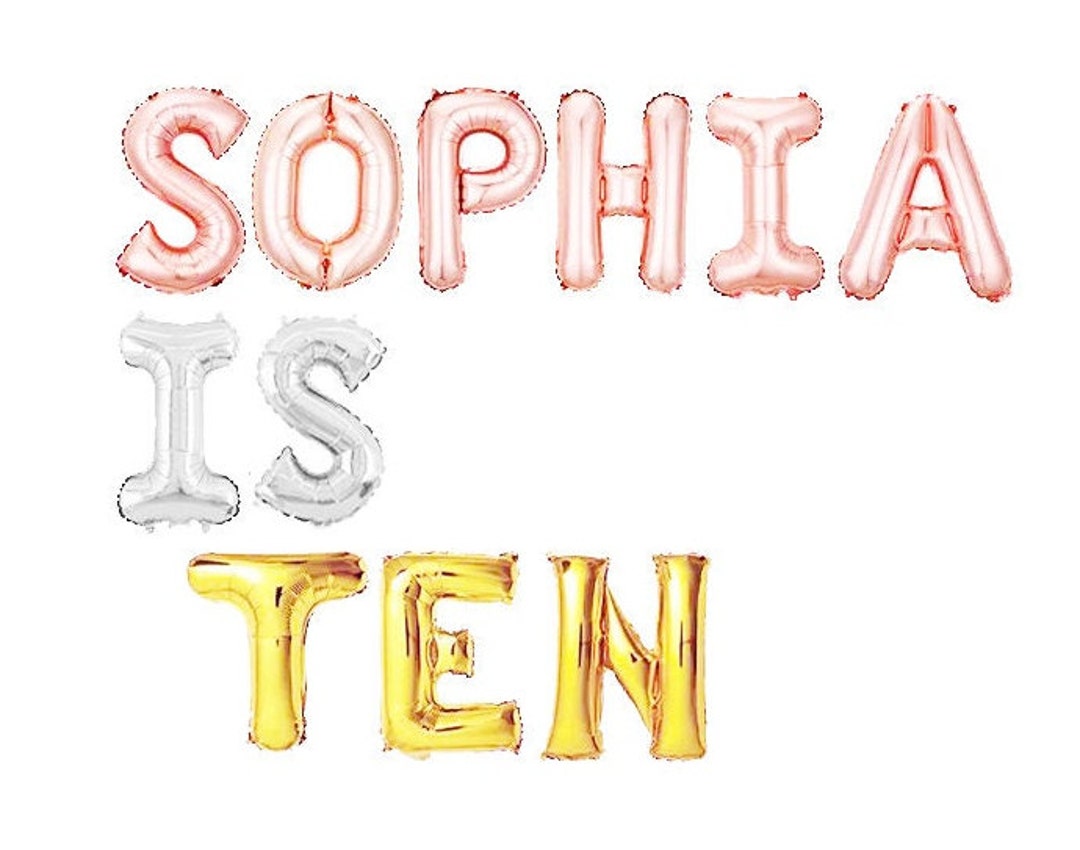 Tenth Birthday Banner Balloon | I Am Ten Personalized Name Banners ...