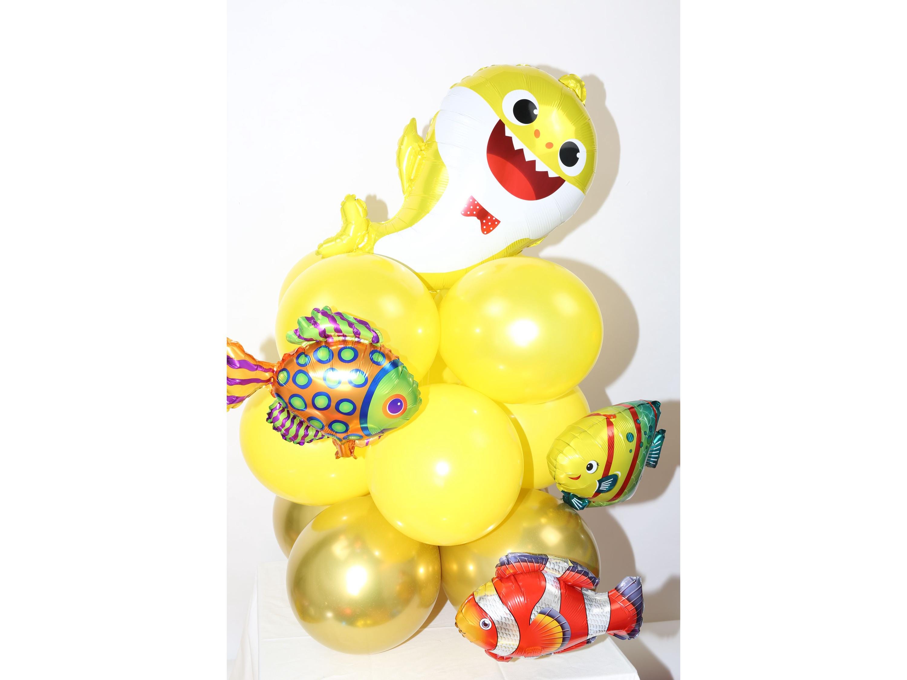 DIY Large 5ft Yellow SHARK Sea Birthday Balloon Sculpture Two Two Shark ...