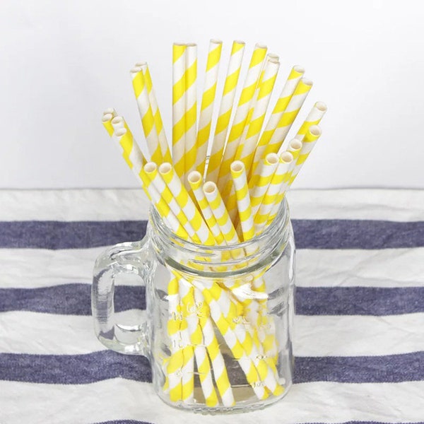 Striped Straws - Etsy
