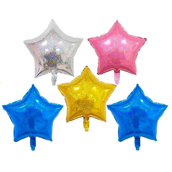 18 Holographic Laser Star Balloon Bouquet 1-12pcs Silver | Etsy