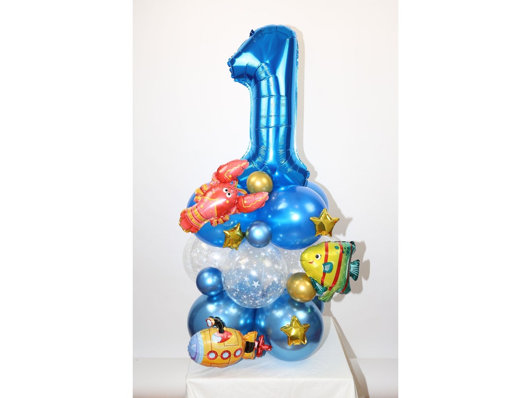 DIY Large 5ft Blue Under the Sea Birthday Balloon Sculpture Oneder ...