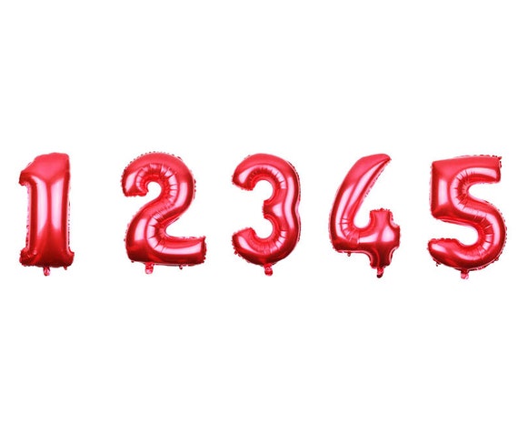 32 Inch RED Number Balloons Air Filled 32 Mylar Number 1 | Etsy