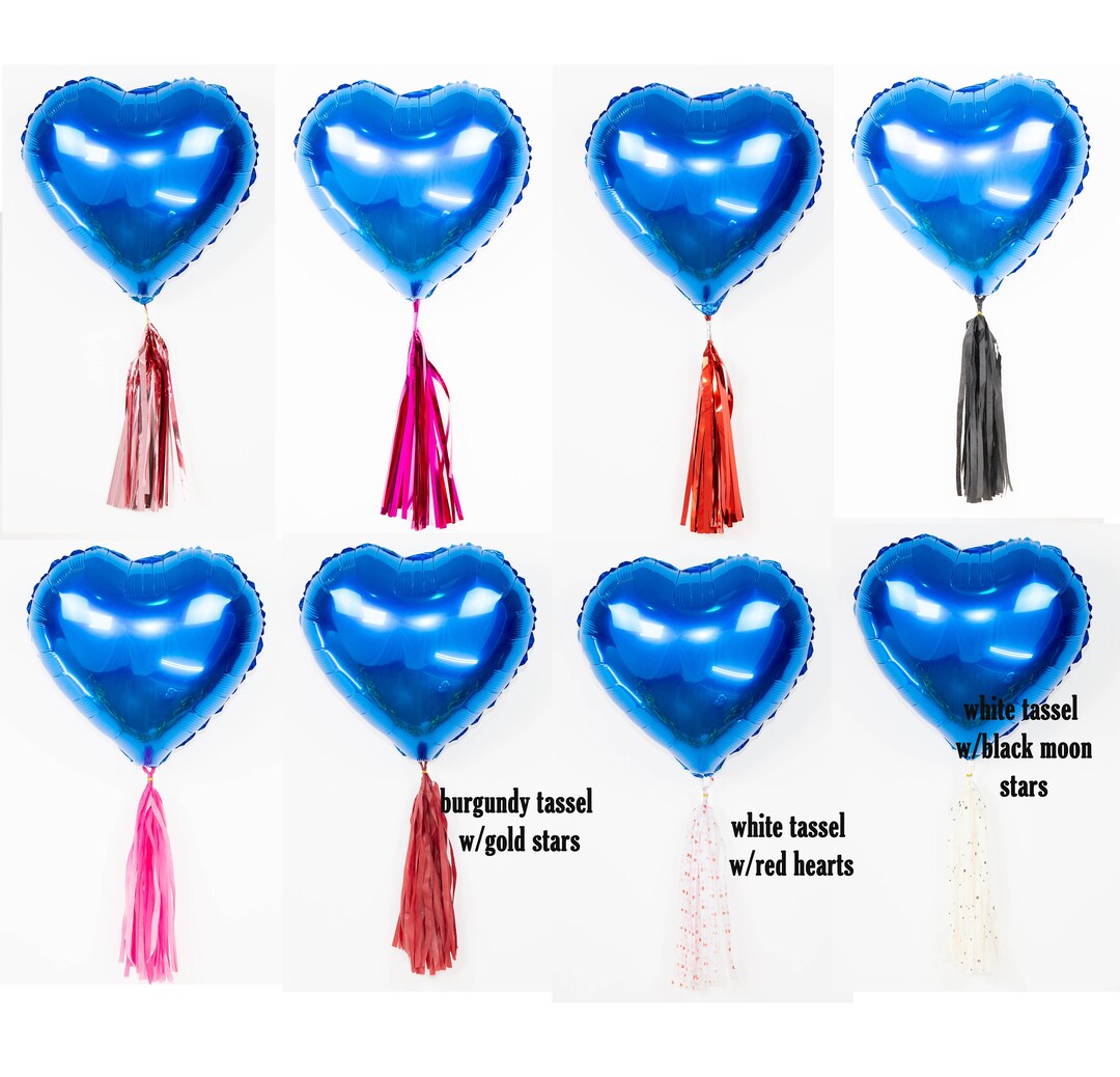 18" Giant Blue Heart Balloon Navy Heart Balloons Blue Heart Foil ...