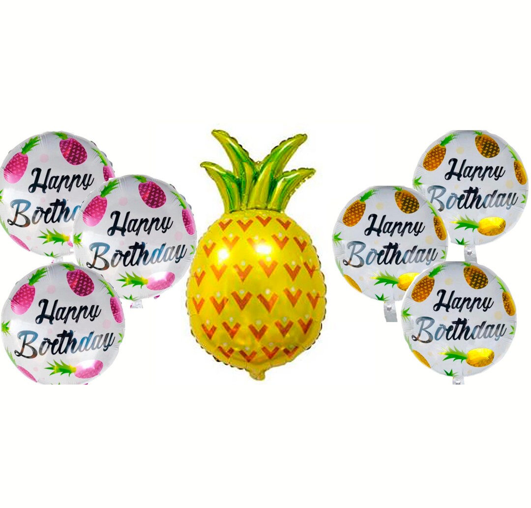 Pineapple Round 18" Mylar Balloons PINK Yellow Balloon Party Like a ...