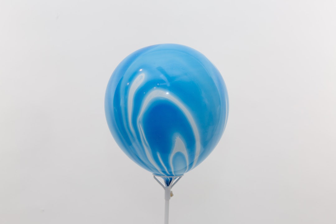 12" 1/3/6/24 Pcs BLUE Marble Latex Balloons BLUE Agate Marble Balloon ...