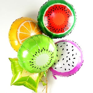 Fruits Balloons Birthday Decorations Banner Fruity Balloon Fruit Ice ...